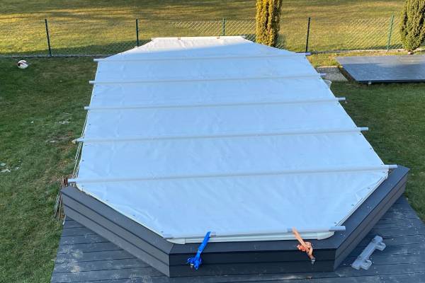 Poolabdeckung achteckig nach Maß » Jetzt kaufen | inkl. Stangen
